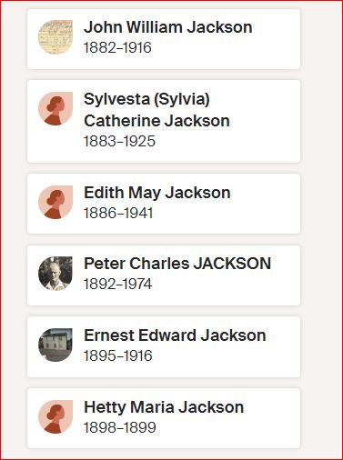 Peter Charles Jackson – AncestorsReunited